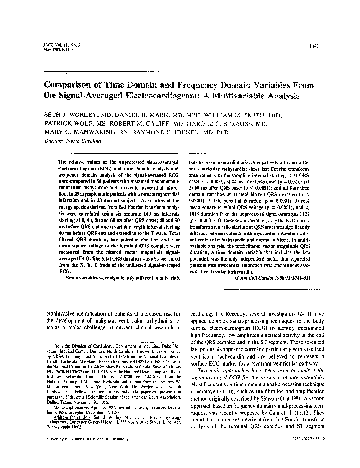 (PDF) Comparison of time domain and frequency domain variables from the signal-averaged ...