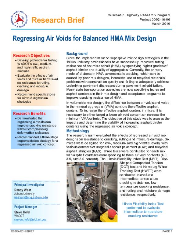 (PDF) Regressing Air Voids for Balanced HMA Mix Design [Final Report]