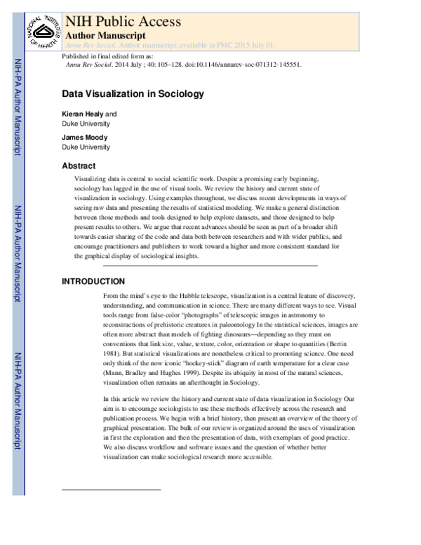 (PDF) Data Visualization in Sociology