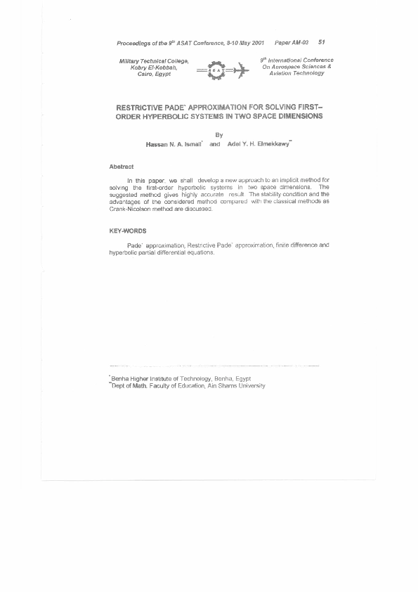 Pdf Restrictive Pade Approximation For Solving First Order