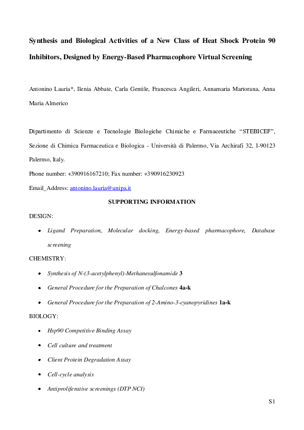 (PDF) Synthesis and Biological Activities of a New Class of Heat Shock Protein 90 Inhibitors ...