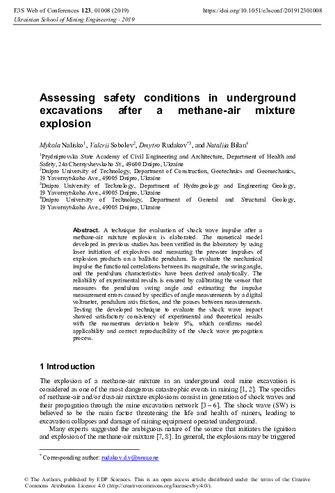 (PDF) Assessing safety conditions in underground excavations after a ...