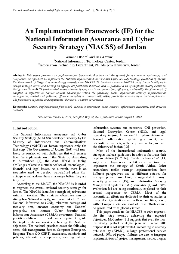 (PDF) An Implementation Framework (IF) for the National Information ...