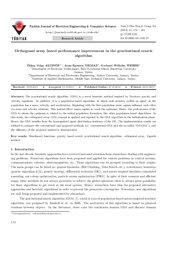 (PDF) Orthogonal array based performance improvement in the ... (PDF) Orthogonal array based performance improvement in the ...