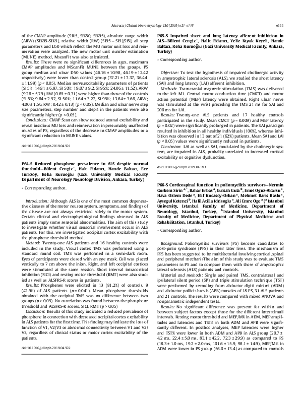 (PDF) P66-S Corticospinal function in poliomyelitis survivors