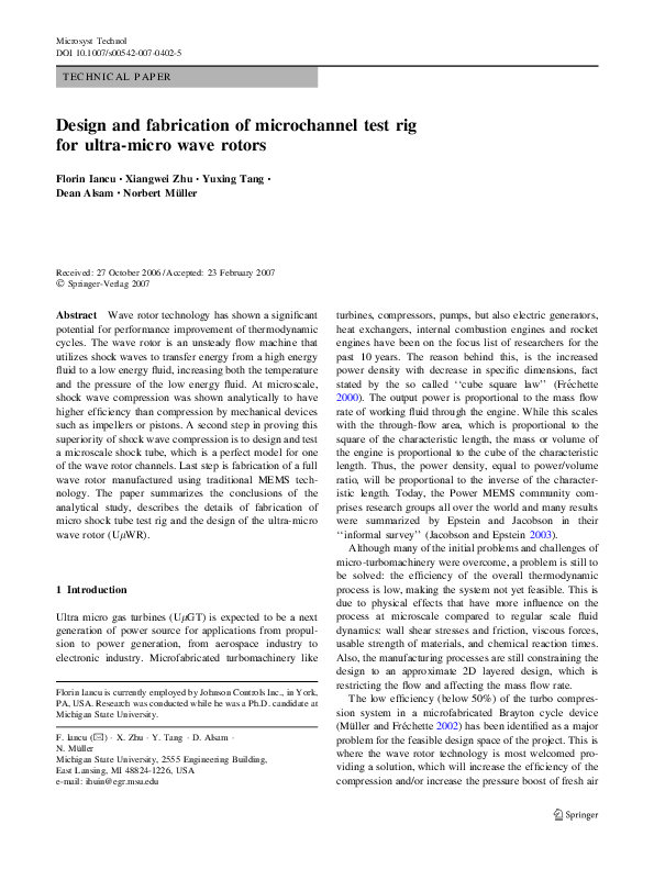 (PDF) Design and fabrication of microchannel test rig for ultra-micro ...