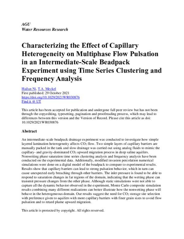 Pdf Characterizing The Effect Of Capillary Heterogeneity On