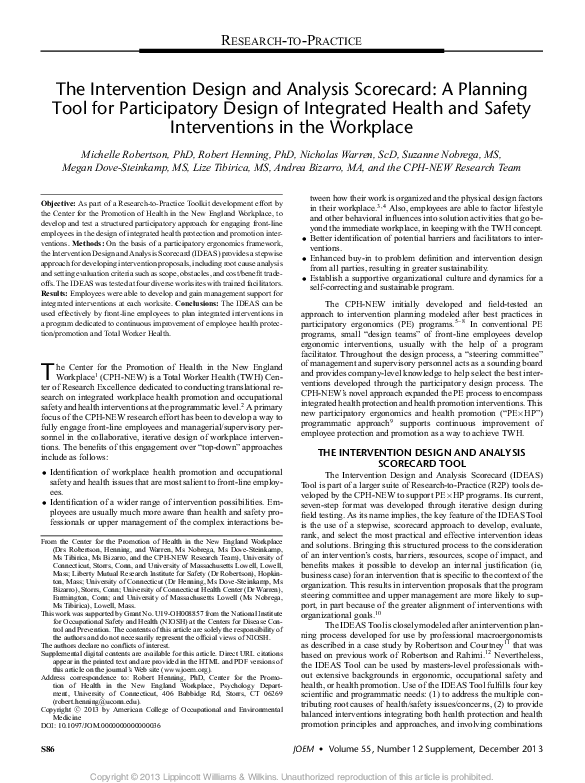 (PDF) The Intervention Design and Analysis Scorecard