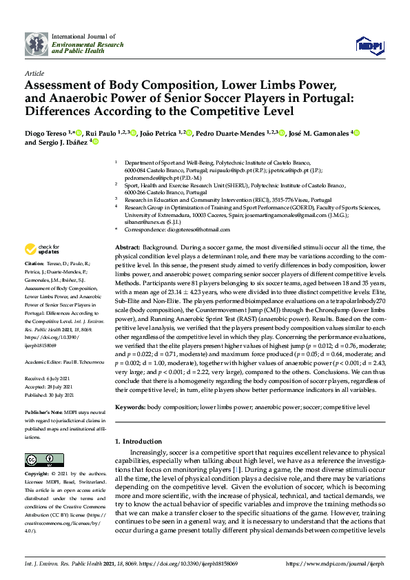 (PDF) Assessment of Body Composition, Lower Limbs Power, and Anaerobic ...