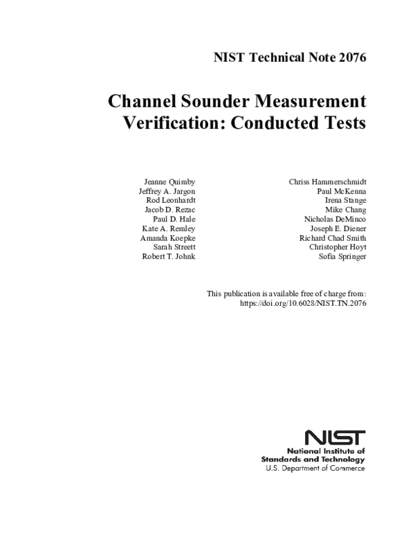 (PDF) Channel sounder measurement verification | Christopher Hoyt ...