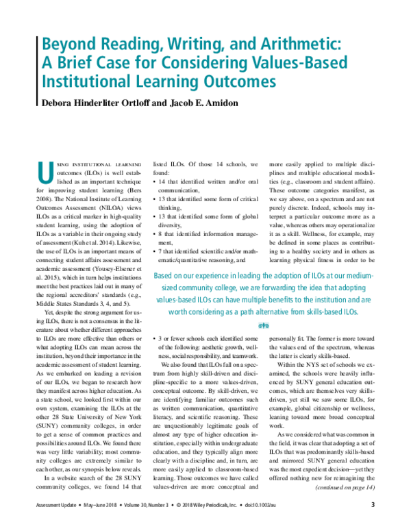 (PDF) Beyond Reading, Writing, and Arithmetic: A Brief Case for ...