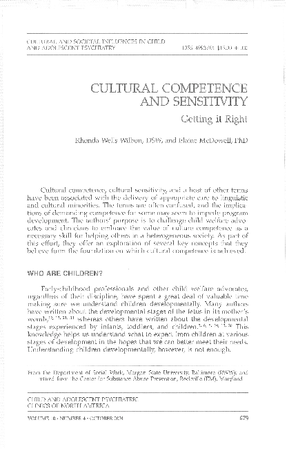 (PDF) Cultural Competence and Sensitivity
