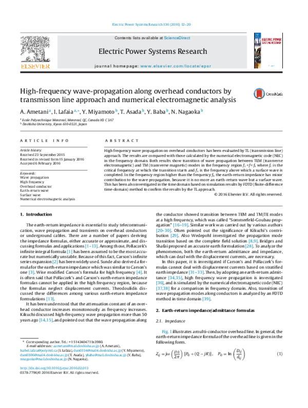 (PDF) High-frequency wave-propagation along overhead conductors by ...