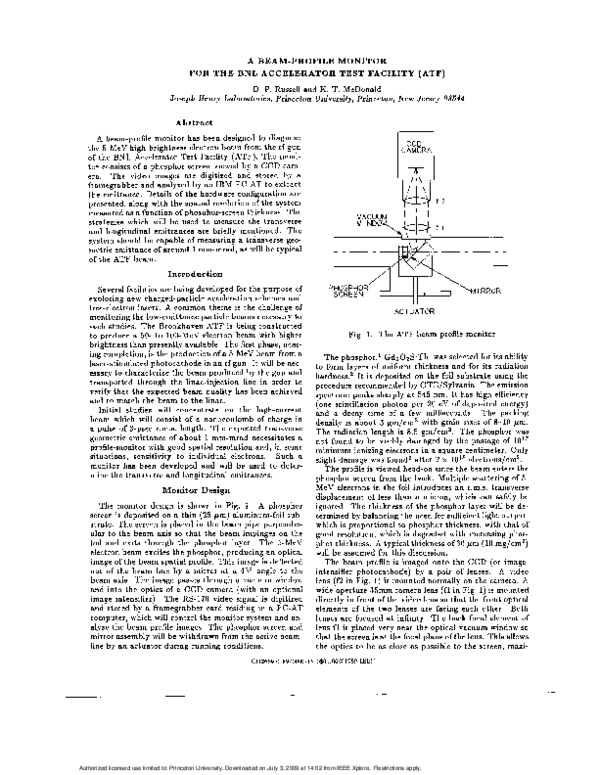 (PDF) A beam-profile monitor for the BNL Accelerator Test Facility (ATF)