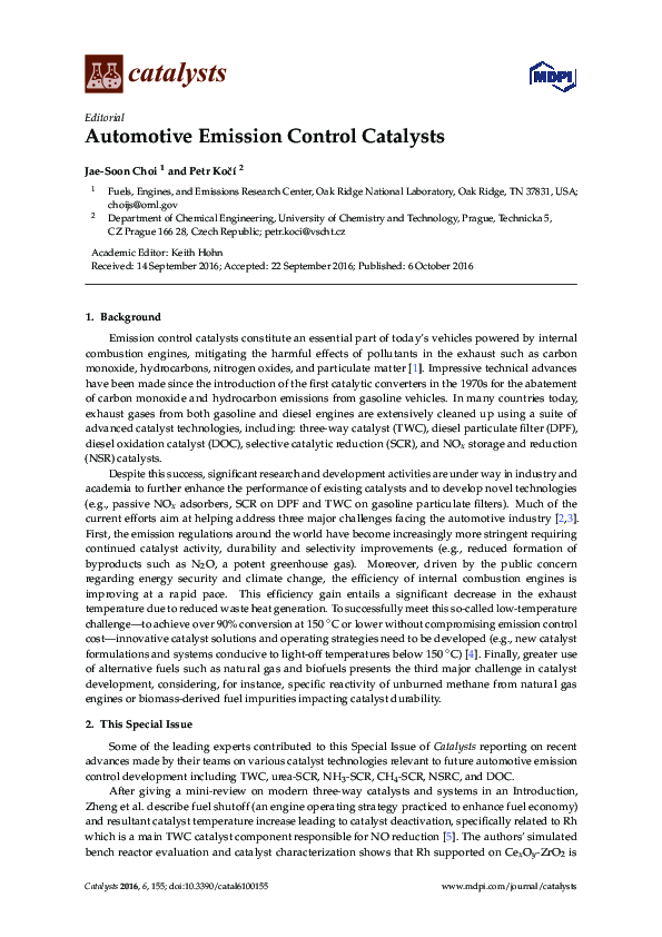 (PDF) Automotive Emission Control Catalysts