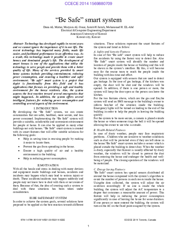(PDF) “Be safe” smart system