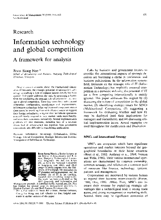 (PDF) Information technology and global competition
