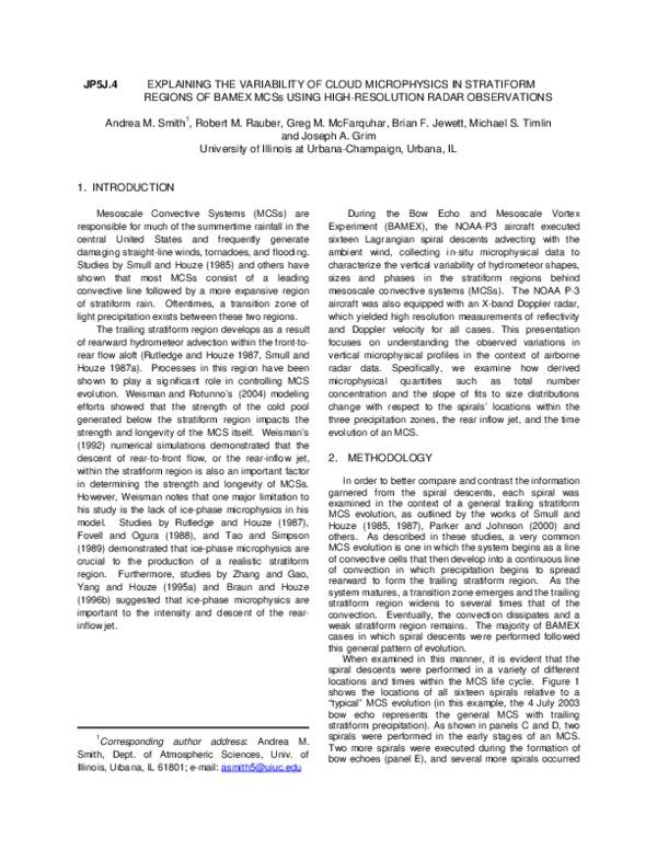 (PDF) JP5J. 4 EXPLAINING THE VARIABILITY OF CLOUD MICROPHYSICS IN STRATIFORM REGIONS OF BAMEX ...