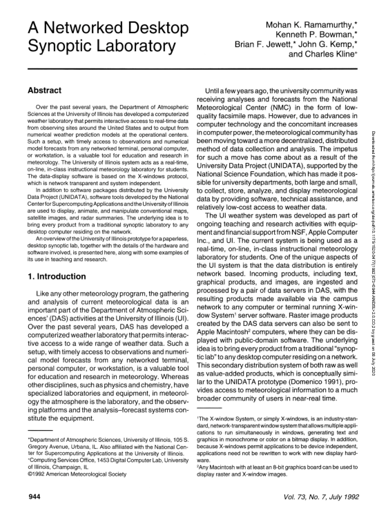 (PDF) A Networked Desktop Synoptic Laboratory
