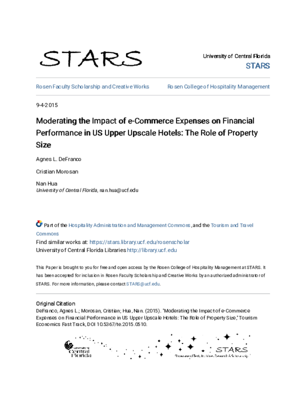 (PDF) Moderating the impact of e-commerce expenses on financial ...