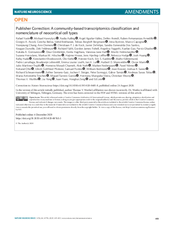 (PDF) Publisher Correction: A community-based transcriptomics ...