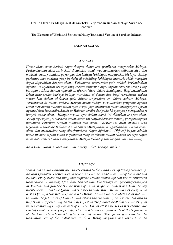 (PDF) Unsur alam dan masyarakat dalam teks terjemahan Bahasa Melayu ...