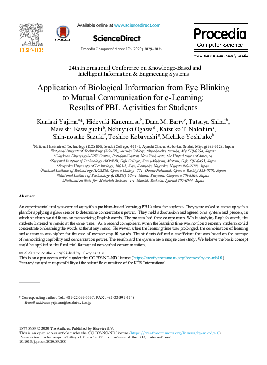 (PDF) Application of Biological Information from Eye Blinking to Mutual ...