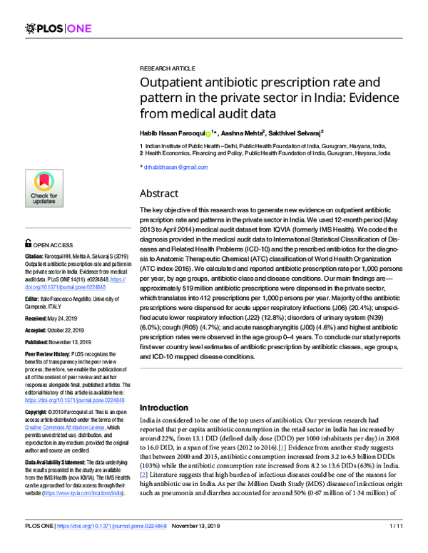 (PDF) Outpatient antibiotic prescription rate and pattern in the ...