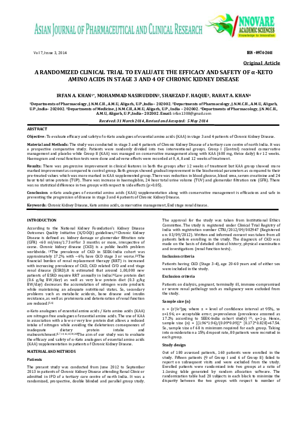 (PDF) A Randomized Clinical Trial to Evaluate the Efficacy and Safety ...