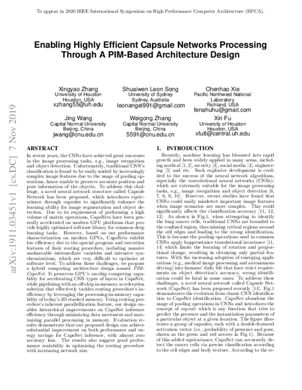 (PDF) Enabling Highly Efficient Capsule Networks Processing Through A ...