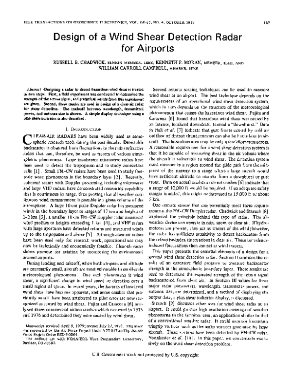 (PDF) Design of a Wind Shear Detection Radar for Airports