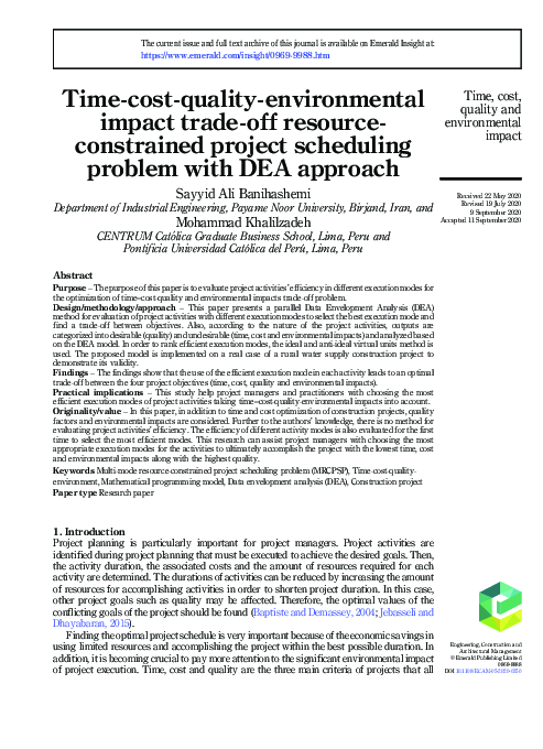 (PDF) Time-cost-quality-environmental impact trade-off resource ...
