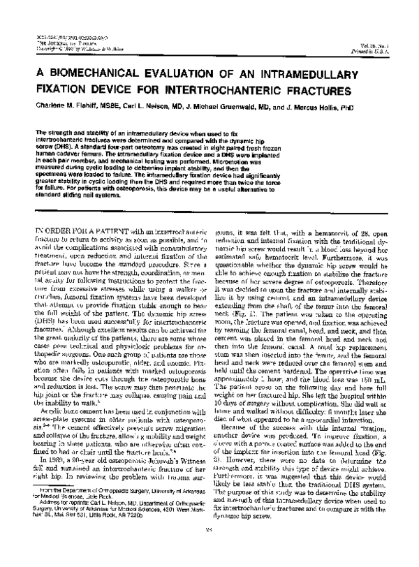 (PDF) A Biomechanical Evaluation of an Intramedullary Fixation Device for Intertrochanteric ...