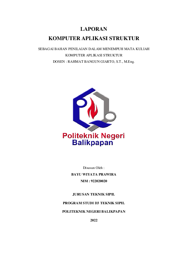 (PDF) Laporan Komputer Aplikasi Struktur SAP 2000