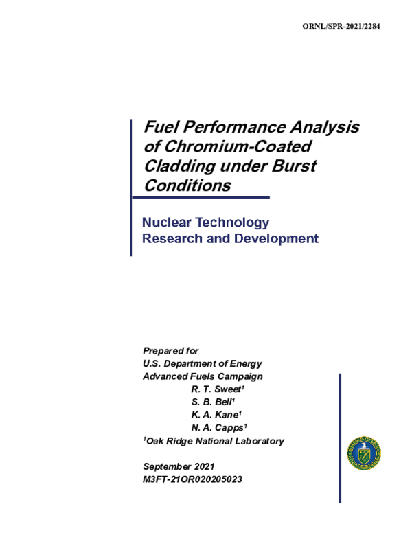 (PDF) Fuel Performance Analysis of Chromium-Coated Cladding Under Burst ...