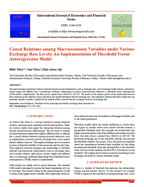 (PDF) Causal Relations among Macroeconomic Variables under Various Exchange Rate Levels: An ...