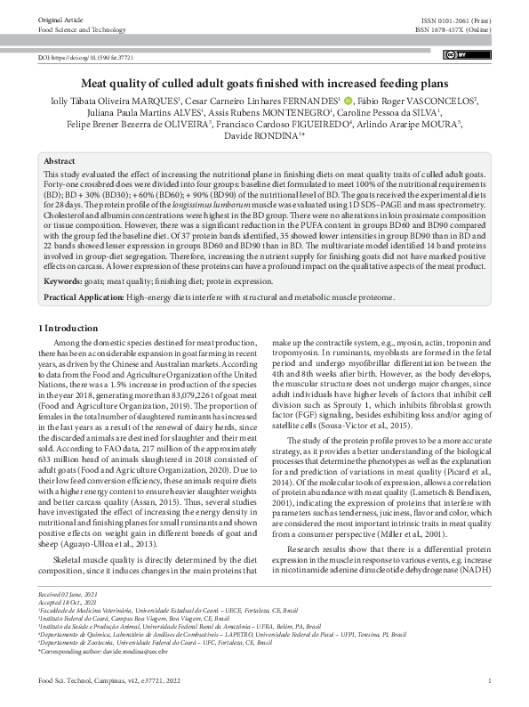 (PDF) Meat quality of culled adult goats finished with increased ...