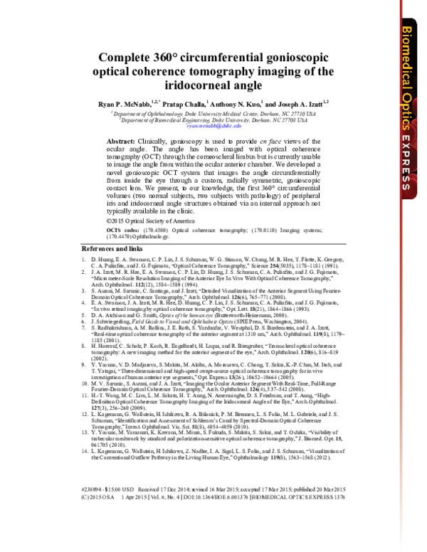 (PDF) Complete 360° circumferential gonioscopic optical coherence ...