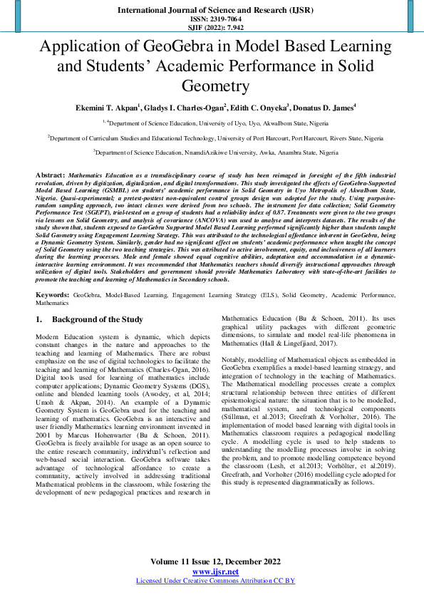 (PDF) Application of GeoGebra in Model Based Learning and Students ...