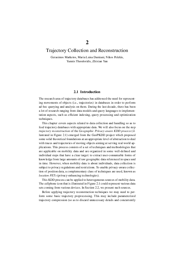 (PDF) Trajectory Collection and Reconstruction