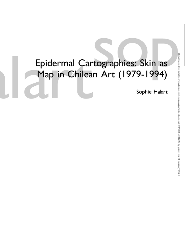 (PDF) Epidermal Cartographies: Skin as Map in Chilean Art (1979-1994)