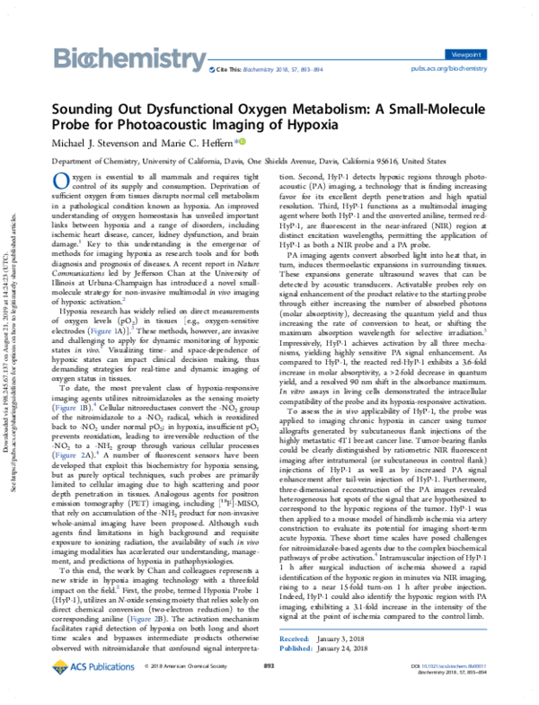 (PDF) Sounding Out Dysfunctional Oxygen Metabolism: A Small-Molecule Probe for Photoacoustic ...