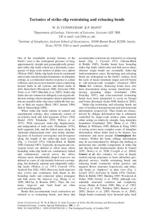 Pdf Tectonics Of Strike Slip Restraining And Releasing Bends Paul