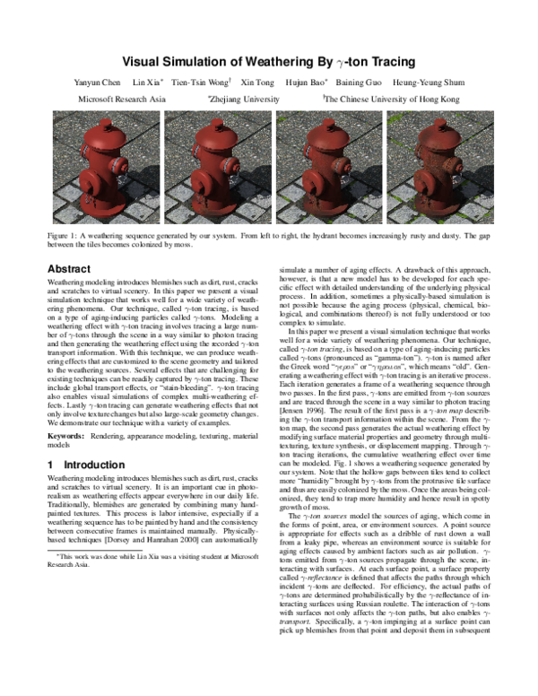 (PDF) Visual simulation of weathering by γ-ton tracing