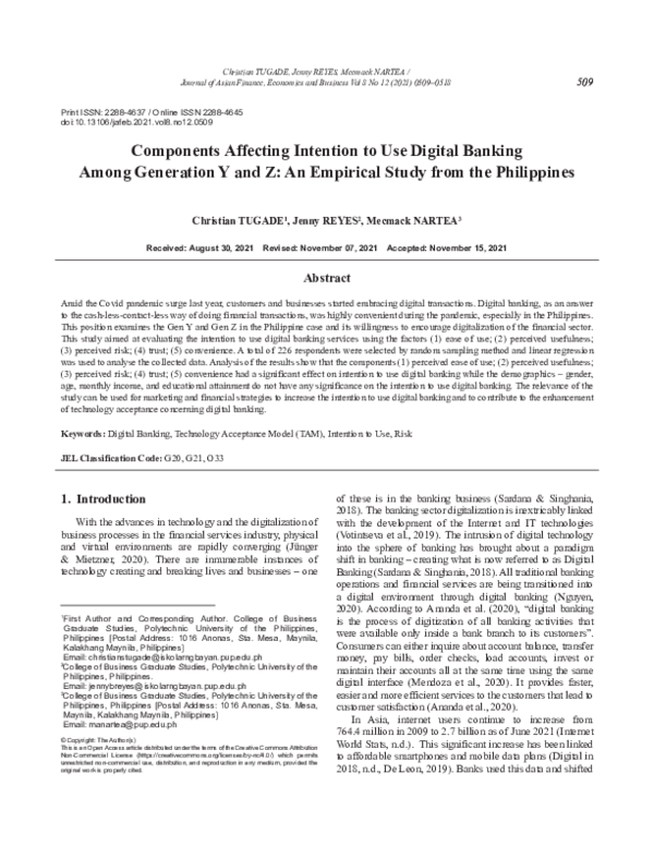 (PDF) Components Affecting Intention to Use Digital Banking Among ...