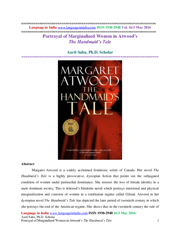 (PDF) Portrayal of Marginalized Women in Atwood's The Handmaid's Tale