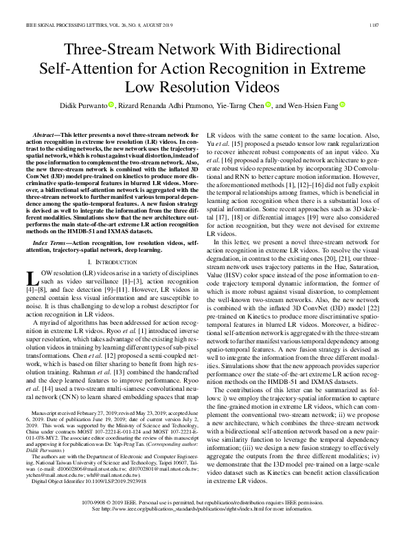 (PDF) Three-Stream Network With Bidirectional Self-Attention for Action Recognition in Extreme ...