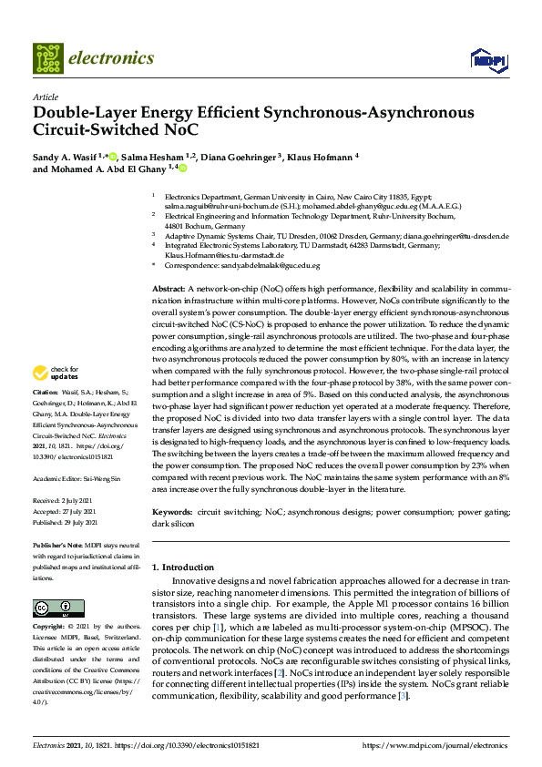 Pdf Double Layer Energy Efficient Synchronous Asynchronous Circuit