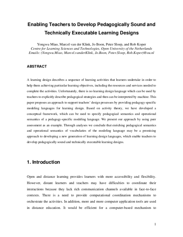 (PDF) Enabling teachers to develop pedagogically sound and technically ...