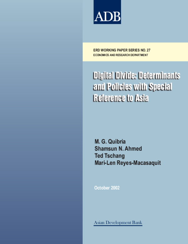 (PDF) The Digital Divide in Developing Countries: With Special ...